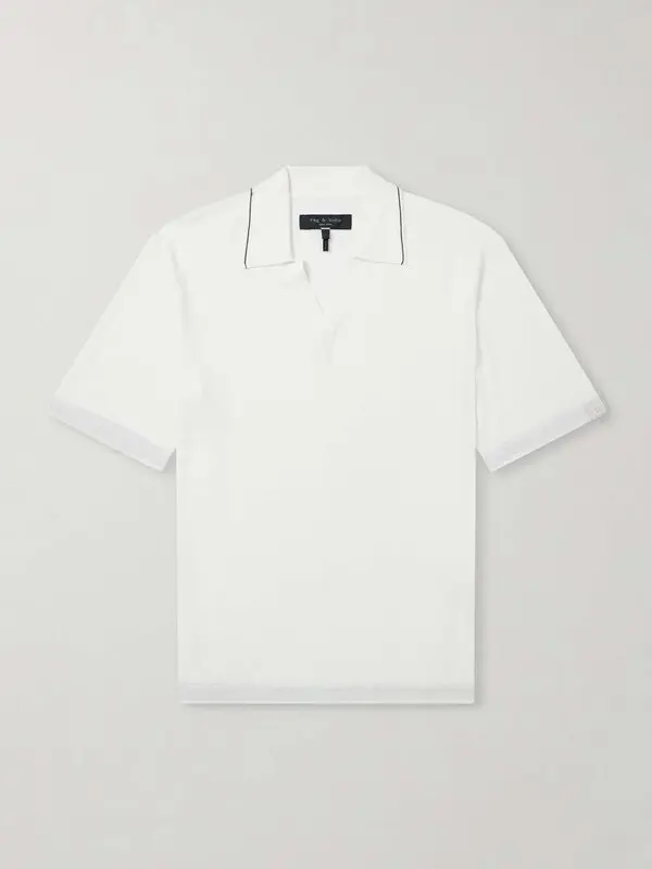 Rag & Bone Conrad Cotton And Silk-blend Polo Shirt