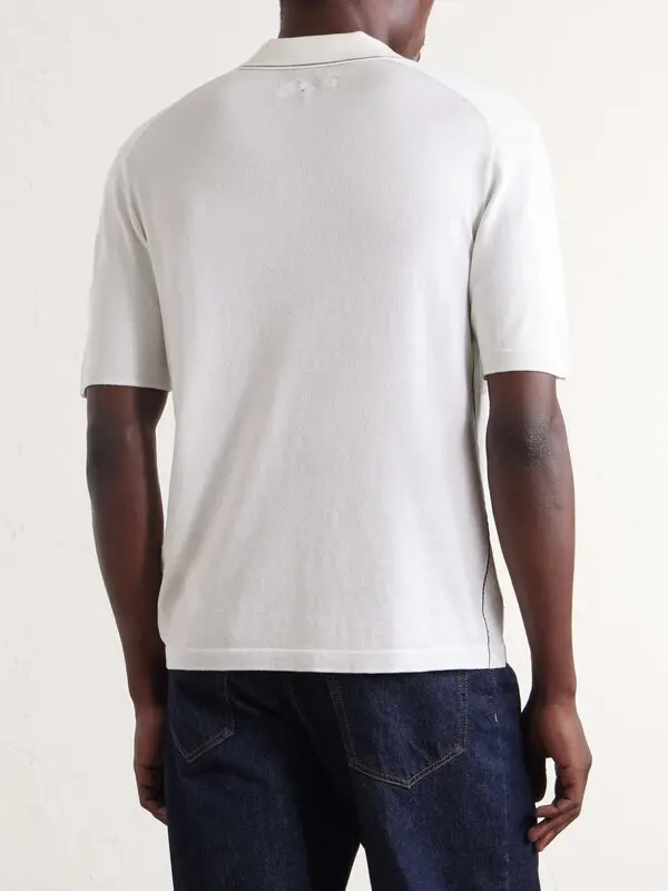 Rag & Bone Conrad Cotton And Silk-blend Polo Shirt