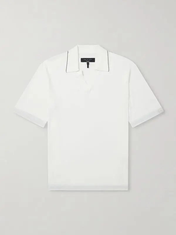Rag & Bone Conrad Cotton And Silk-blend Polo Shirt