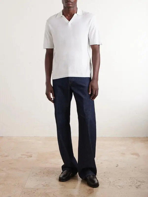 Rag & Bone Conrad Cotton And Silk-blend Polo Shirt