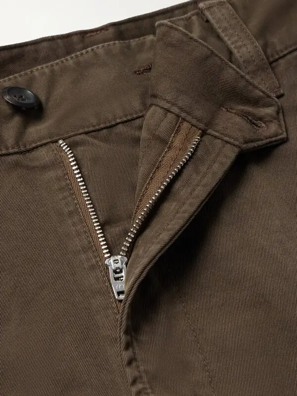 DRAKE'S Straight-leg Peached Cotton-twill Trousers