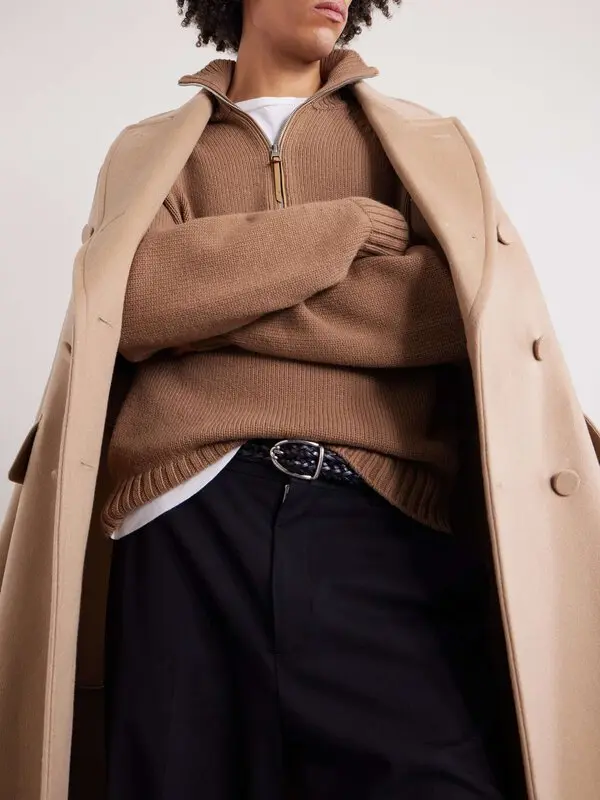 TOM FORD Wool And Cashmere-blend Half-zip Sweater