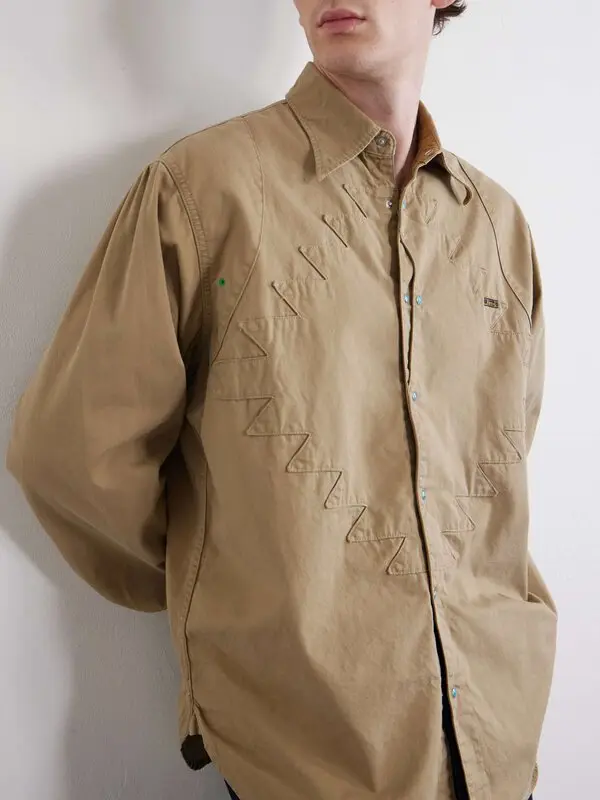 Kapital Thunderbird Panelled Cotton-twill Shirt