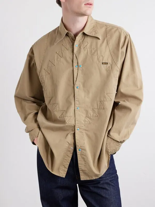 Kapital Thunderbird Panelled Cotton-twill Shirt