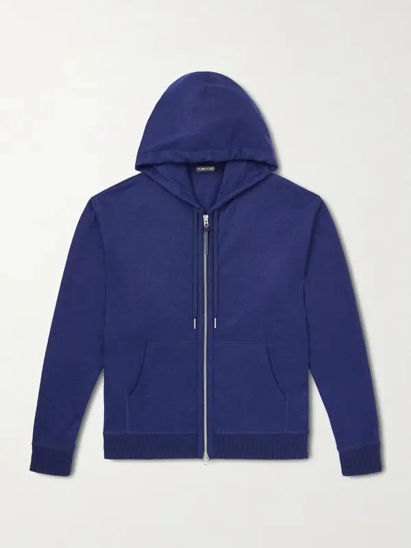 TOM FORD Cashmere Zip-up Hoodie - Blue