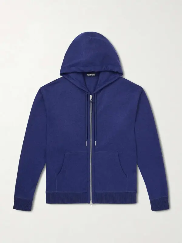 TOM FORD Cashmere Zip-up Hoodie - Navy
