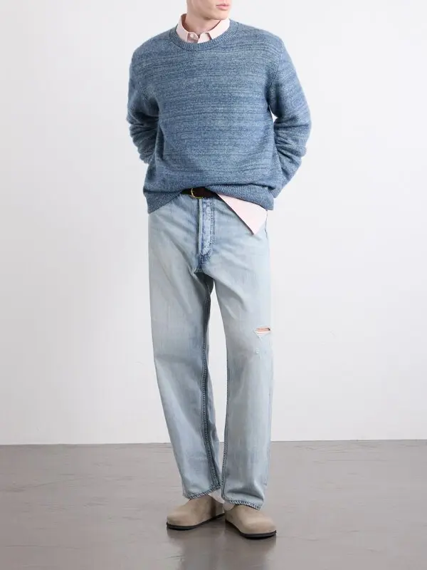 THE ELDER STATESMAN Nimbus Striped Cashmere And Silk-blend Sweater