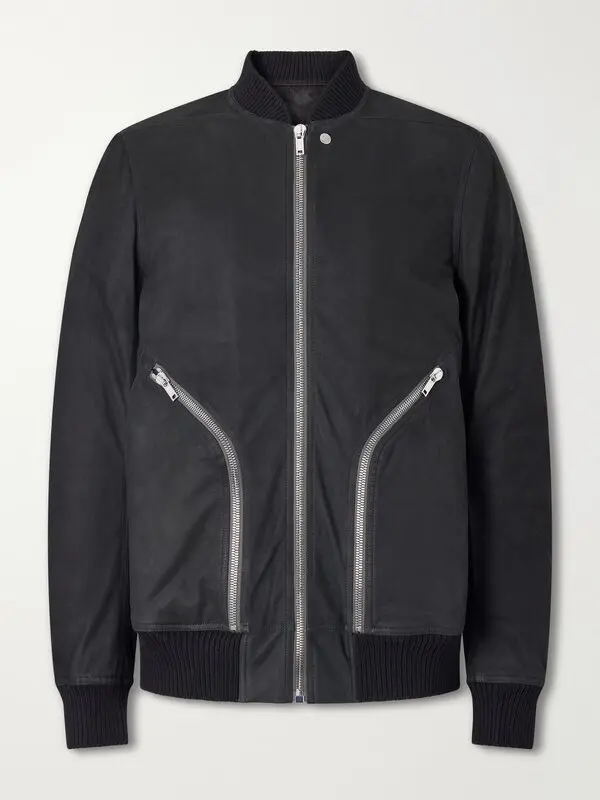 Rick Owens Bauhaus Leather Zip-up Flight Jacket - Black