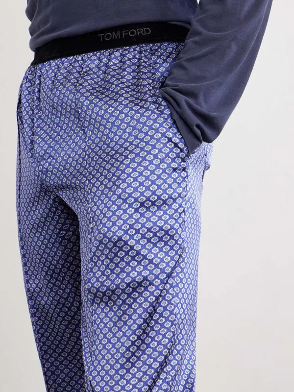 TOM FORD Printed Silk-blend Satin Pyjama Trousers