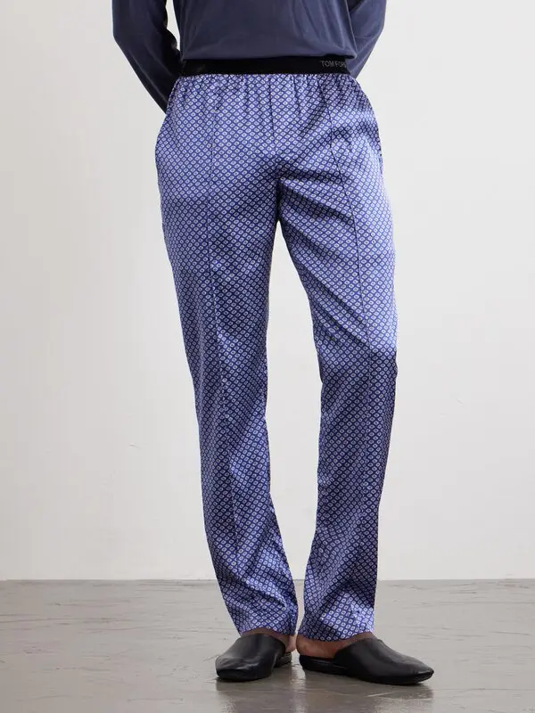 TOM FORD Printed Silk-blend Satin Pyjama Trousers