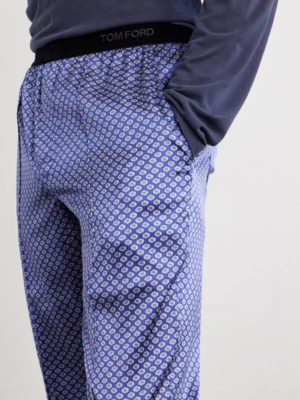 TOM FORD Printed Silk-blend Satin Pyjama Trousers