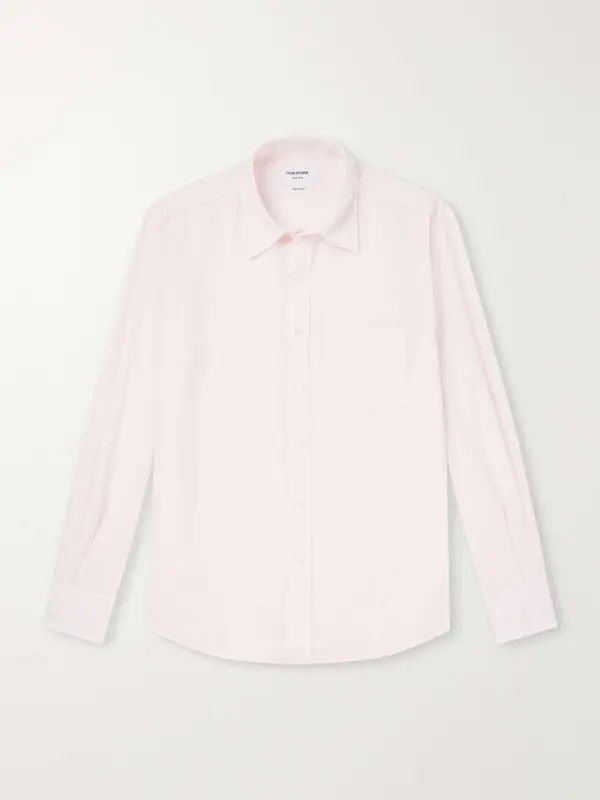 Thom Browne Button-down Collar Garment-dyed Linen Shirt