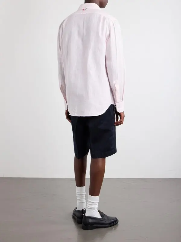 Thom Browne Button-down Collar Garment-dyed Linen Shirt
