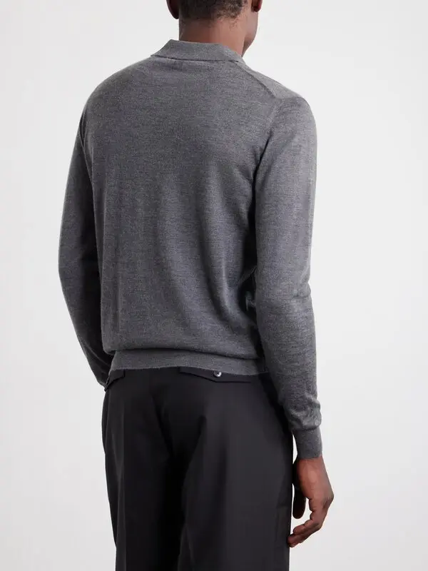 Fedeli Sportman Cashmere And Silk-blend Polo Shirt - Gray