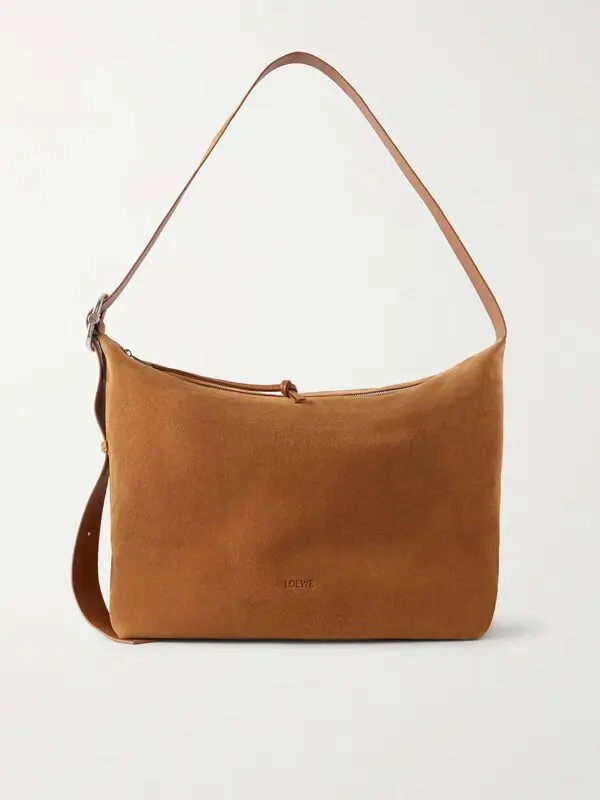 Loewe Loop Logo-debossed Suede Messenger Bag