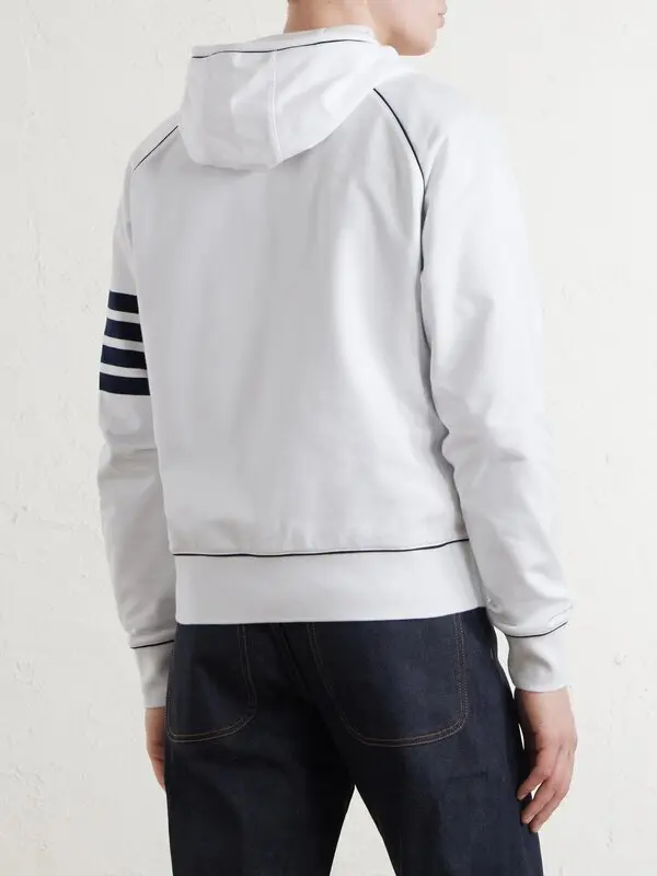 Thom Browne 4-bar Cotton-jersey Zip-up Hoodie