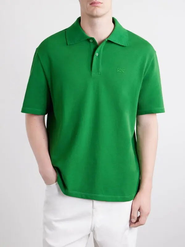 Loewe Anagram-embroidered Cotton-piqué Polo Shirt