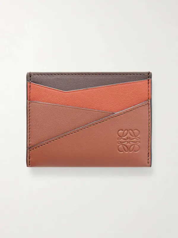 Loewe Puzzle Edge Logo-debossed Leather Cardholder - Orange