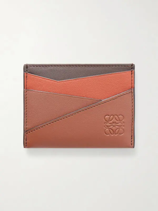Loewe Puzzle Edge Logo-debossed Leather Cardholder - Orange