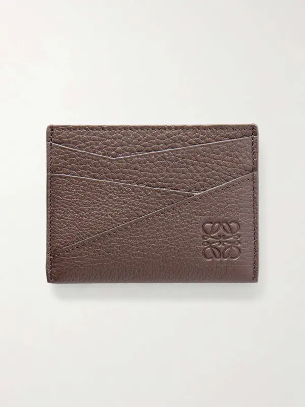Loewe Puzzle Edge Logo-debossed Leather Cardholder - Chocolate