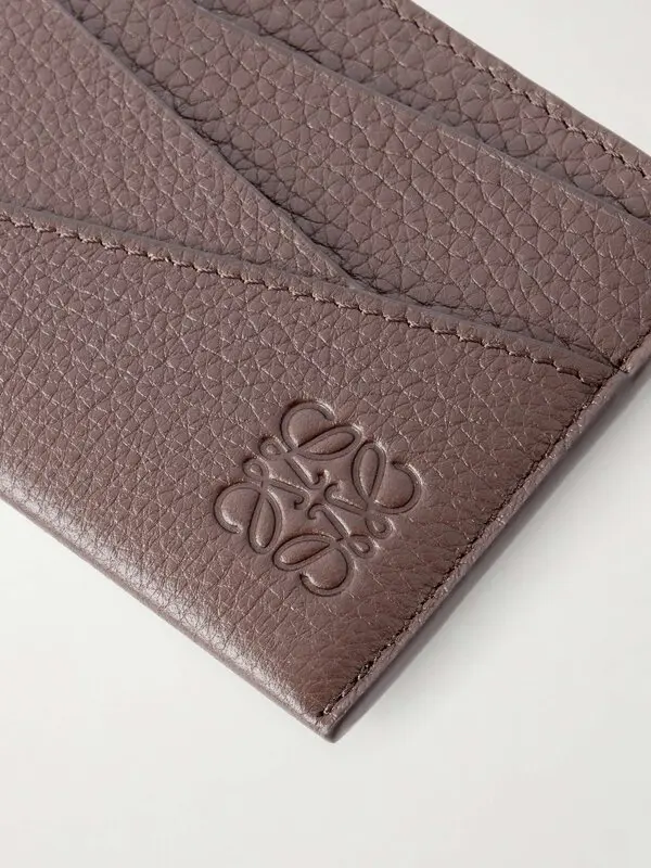 Loewe Puzzle Edge Logo-debossed Leather Cardholder - Chocolate