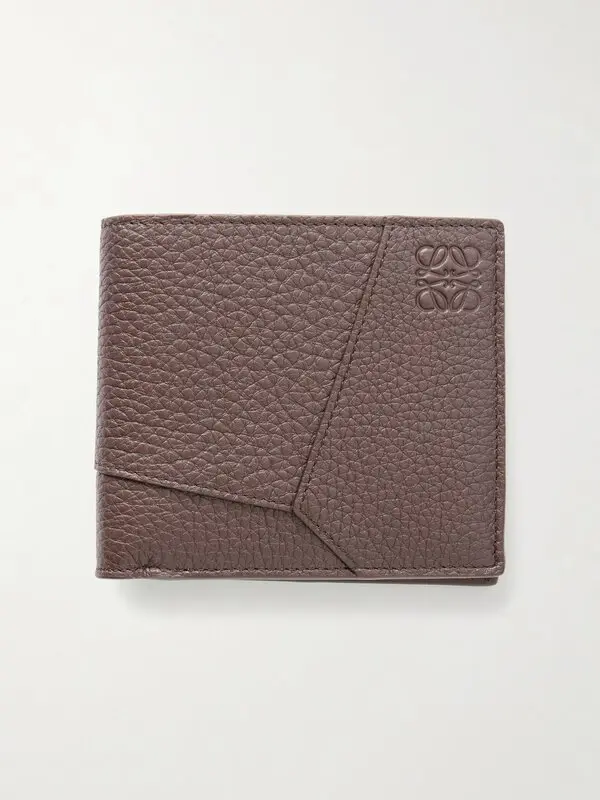Loewe Puzzle Edge Panelled Full-grain Leather Bifold Wallet - Brown