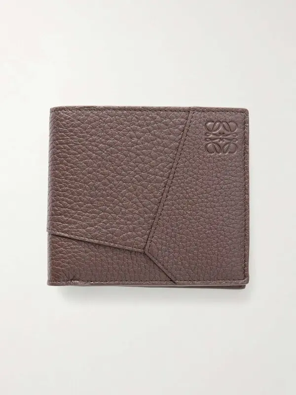 Loewe Puzzle Edge Panelled Full-grain Leather Bifold Wallet - Chocolate