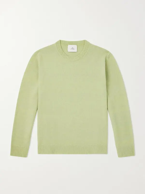 THE ELDER STATESMAN Nimbus Cashmere And Silk-blend Sweater - Green