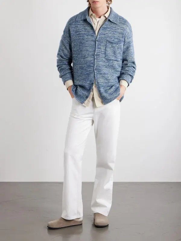THE ELDER STATESMAN Knitted Cashmere And Silk-blend Cardigan