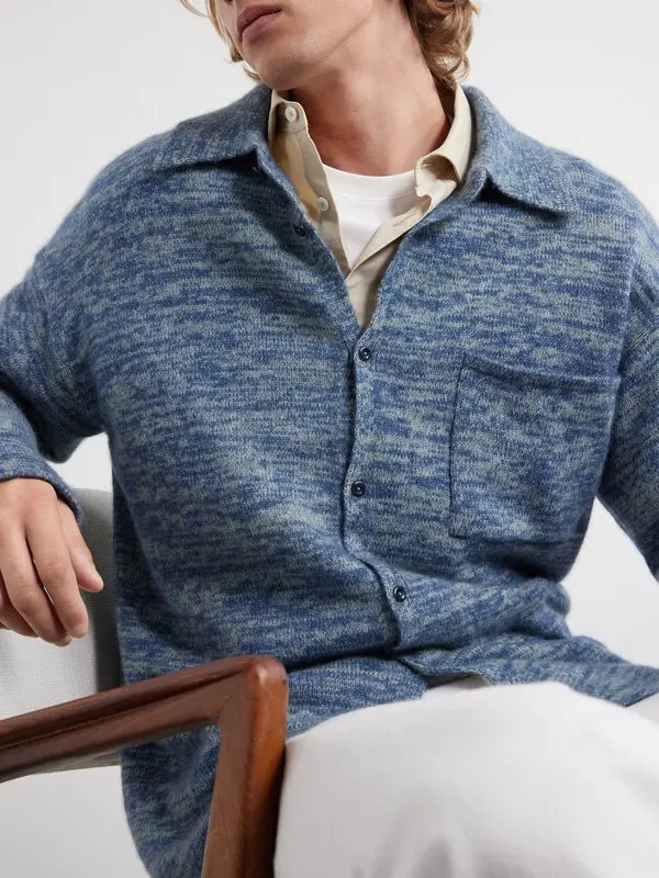 THE ELDER STATESMAN Knitted Cashmere And Silk-blend Cardigan