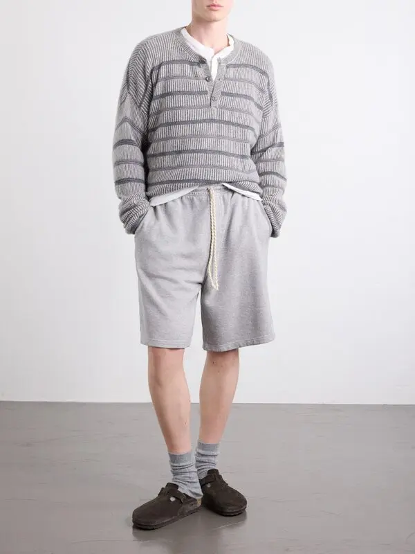 THE ELDER STATESMAN Nimbus Striped Cashmere And Silk Blend Sweater