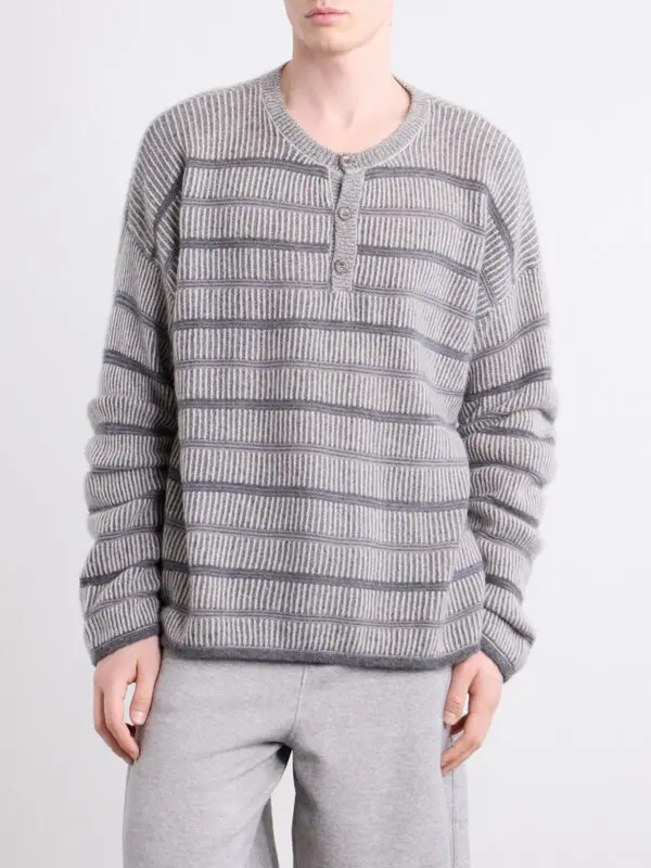 THE ELDER STATESMAN Nimbus Striped Cashmere And Silk Blend Sweater
