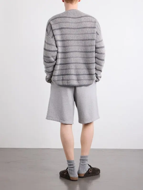 THE ELDER STATESMAN Nimbus Striped Cashmere And Silk Blend Sweater
