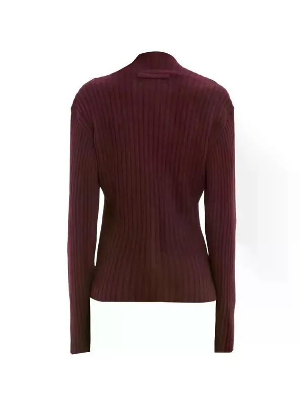 Victoria Beckham Ribbed Knit Cut-out Sweater - Red