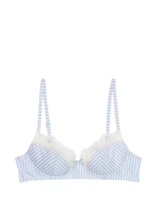 FLEUR DU MAL East Hampton Lace-trim Bra - Blue
