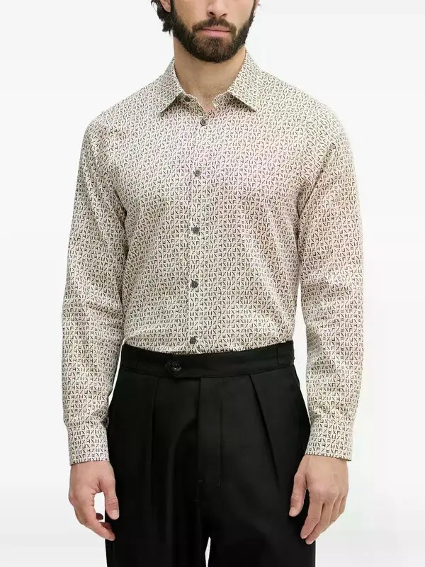 Armani Exchange All-over Logo-print Long-sleeve Shirt