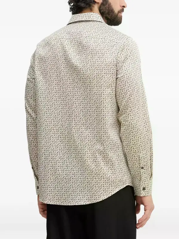 Armani Exchange All-over Logo-print Long-sleeve Shirt