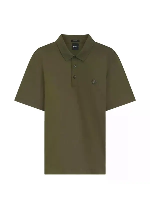 BOSS Double B Monogram-patch Polo Shirt - Green