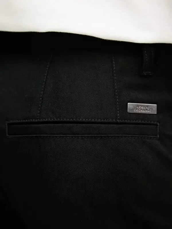 Armani Exchange Logo Plaque Chino Shorts