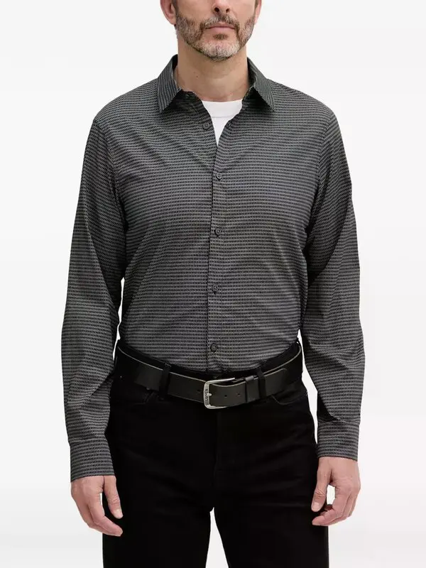 Armani Exchange Geometric-print Long-sleeve Shirt