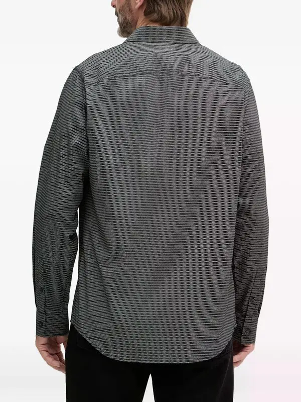 Armani Exchange Geometric-print Long-sleeve Shirt