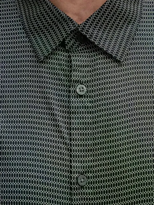 Armani Exchange Geometric-print Long-sleeve Shirt