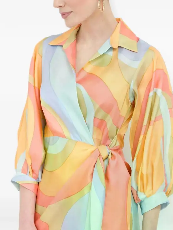 Beatrice B Abstract Print Wrap Mini Dress
