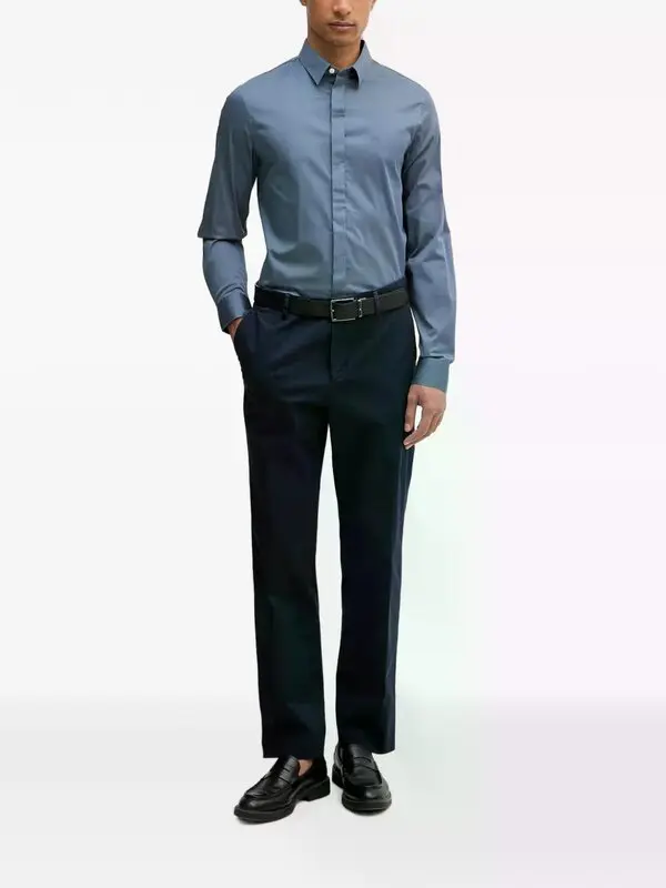 Armani Exchange Logo-embroidered Concealed-fastening Shirt