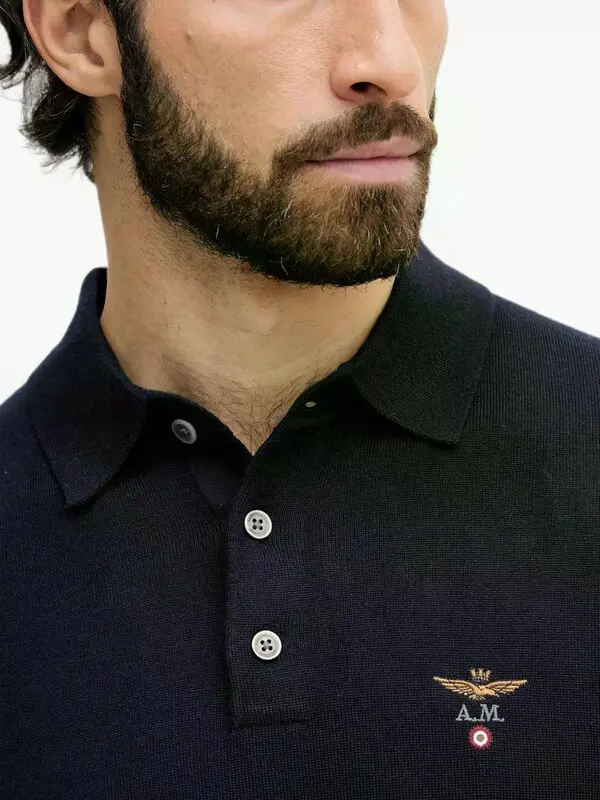 AERONAUTICA MILITARE Logo Embroidered Long-sleeve Sweater