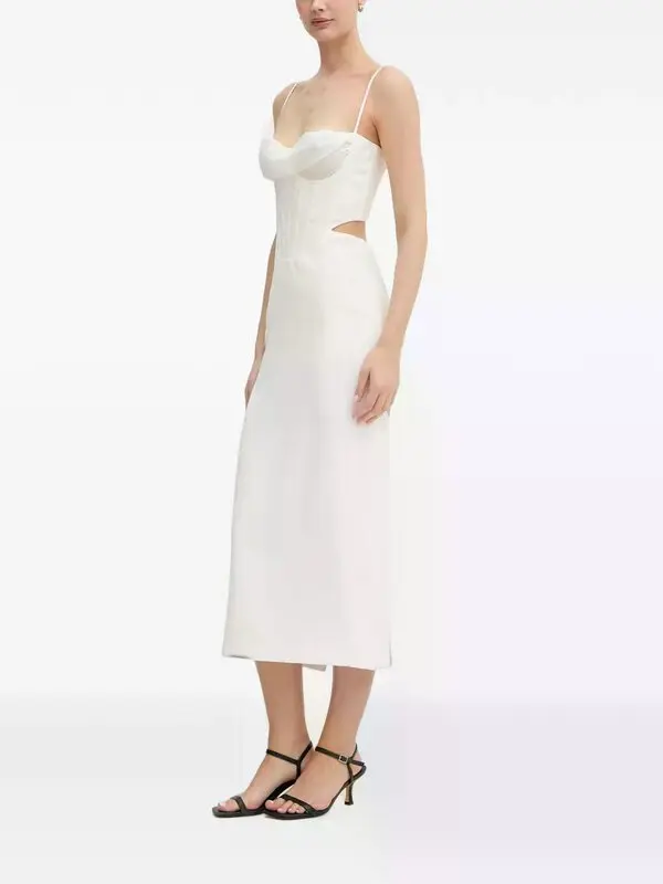 Bardot Cut-out Corset Midi Dress