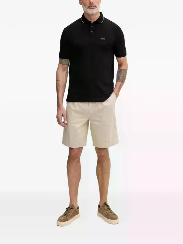 Armani Exchange Logo-embroidered Tipped Polo Shirt