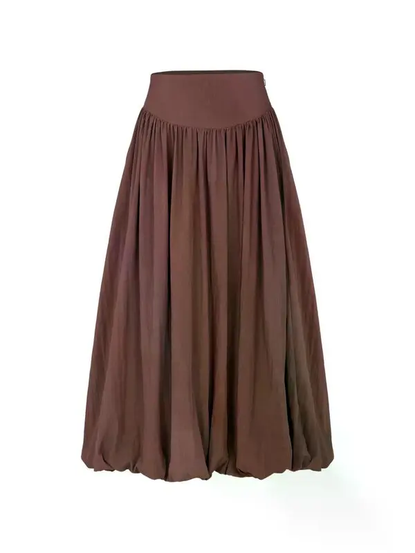 NICHOLAS Zaira Midi Bubble Skirt - Brown