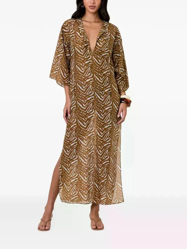 NICHOLAS Jovana Caftan Maxi Dress - Brown