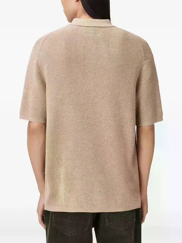 ALLSAINTS Waffle-knit Embroidered-logo Polo Shirt